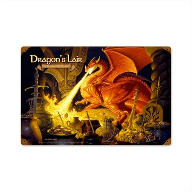 Past Time Signs BHB003 Dragons Lair Fantasy Vintage Metal Sign ...
