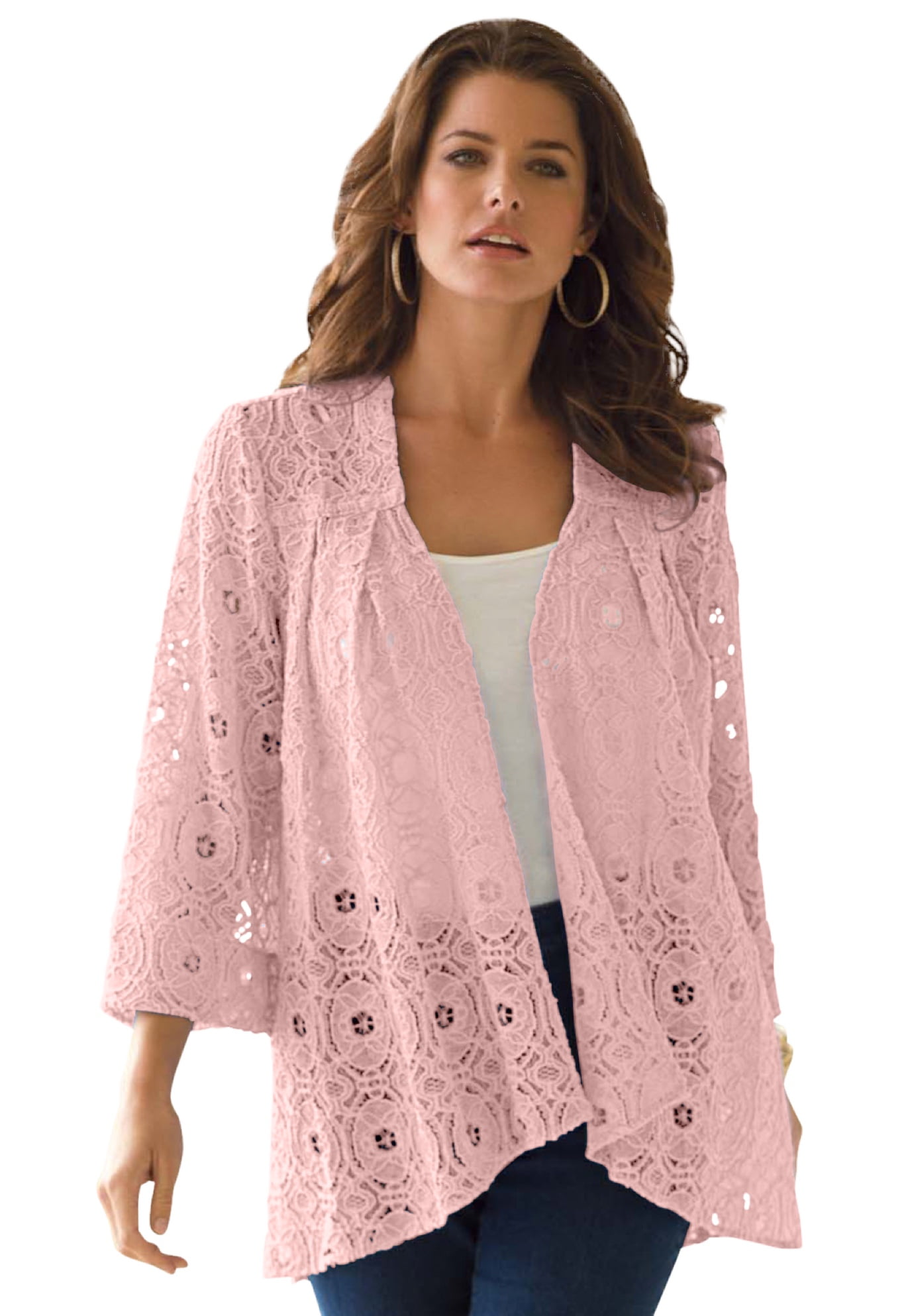 Roaman's Women's Plus Size Lace Swing Jacket - Walmart.com