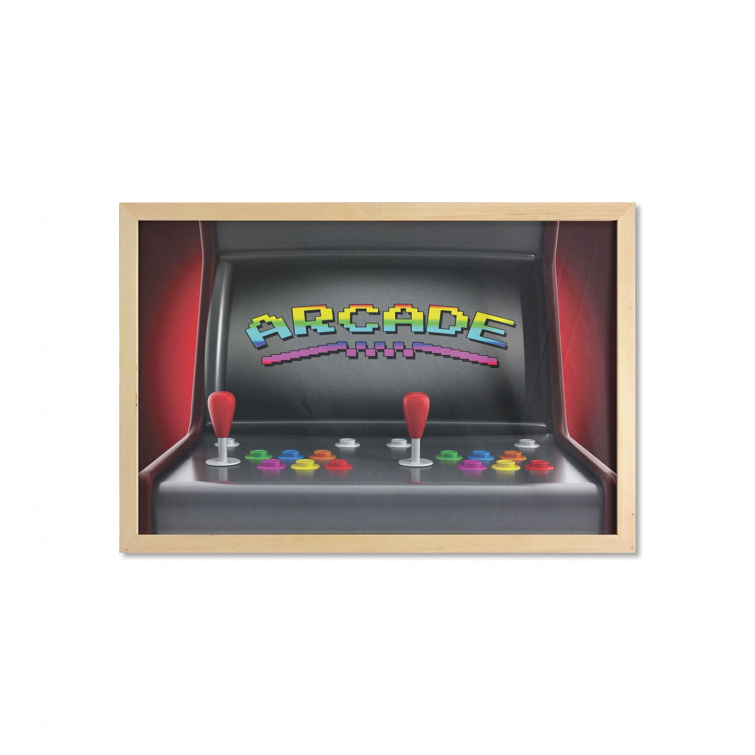 Video Games Wall Art with Frame, Arcade Machine Retro Gaming Fun ...