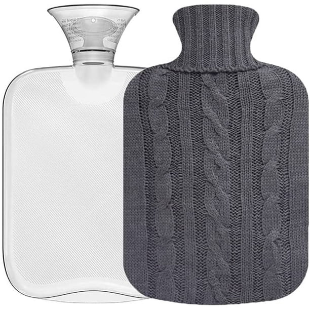 CPDD Classic Transparent Hot Water Bottle 2 Liter with Knit Cover ...