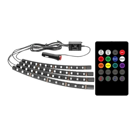 Lolmot Interior Car LED Strip Lights, 4PCS Remote Control Car LED ...