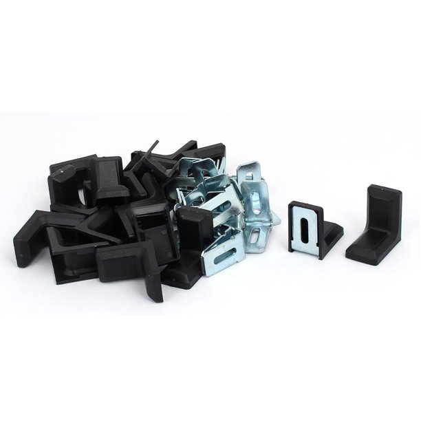 28mmx17.5mmx28mm Plastic L Shape Cover Right Angle Corner Brace Black ...