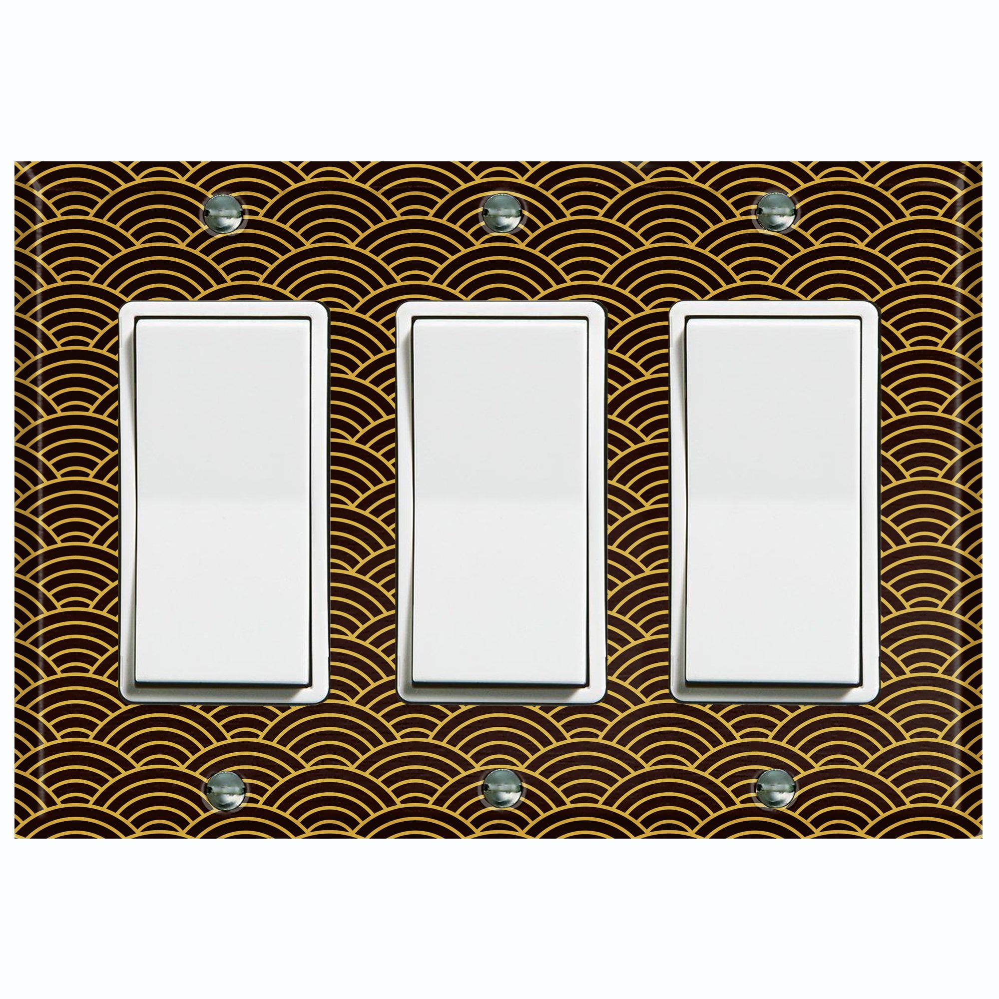 Metal Light Switch Plate Cover Japanese Sea Wave Pattern Black ...