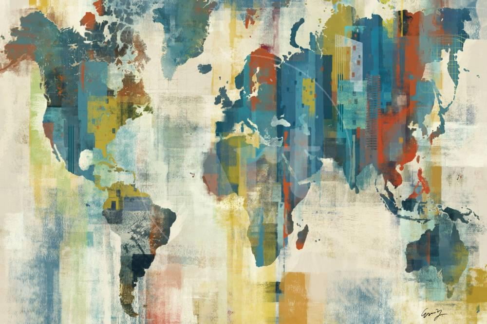 World Map, Unframed Art Print Wall Art by Eric Yang Sold by Art.Com ...