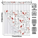 Ikfashoni Hookless Shower Curtain with Snap in Liner, Red Floral ...
