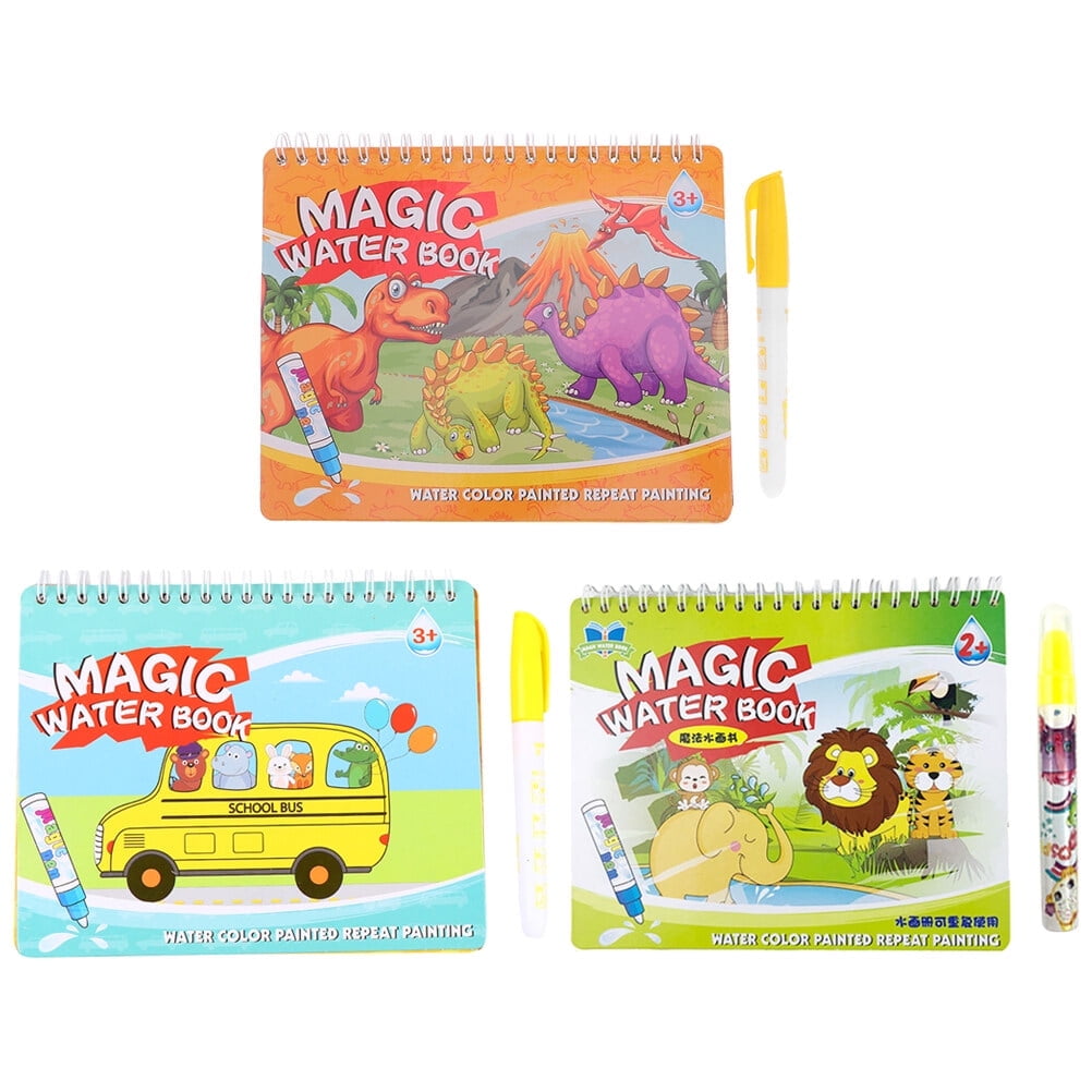 3 Pcs in 1 Set Water Book Reusable Coloring Book Graffiti Book Painting ...
