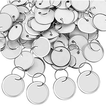 Junmo 500 Pieces Metal Rim Key Tags 1.25 Inches Round Key Labels ...