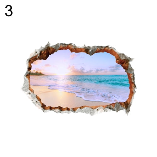 Broken Wall Sticker Decals for Walls Starfish at the beach 3D Wall ...