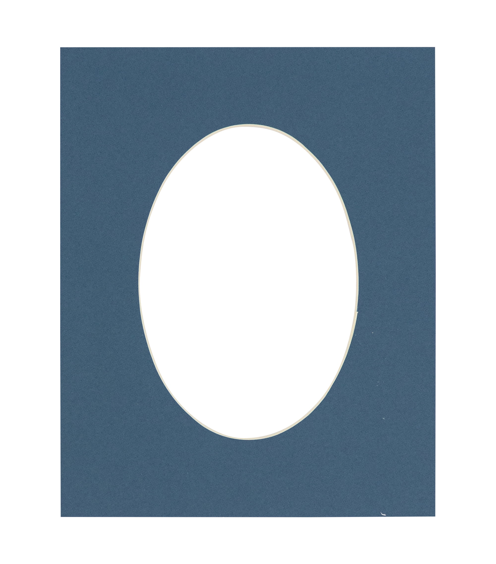 Steel Blue Acid Free 6x7.5 Oval Picture Frame Mat with White Core Bevel ...