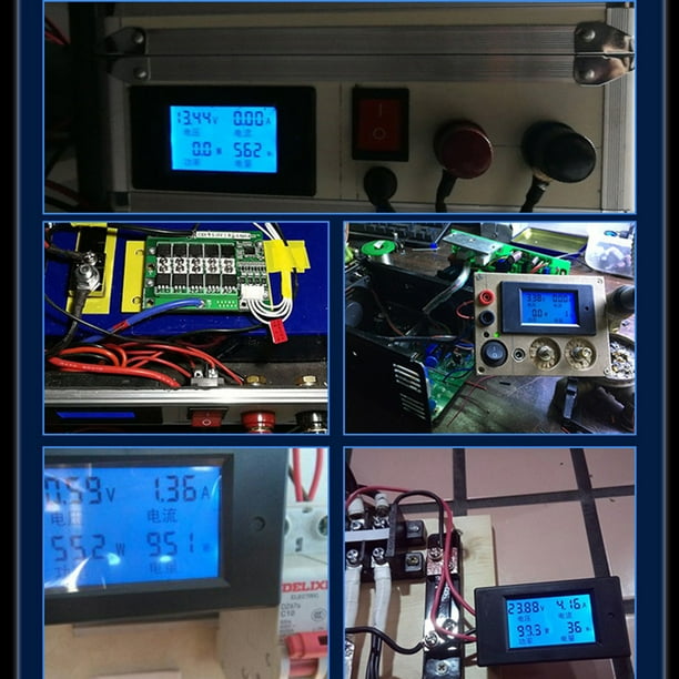 DC Multimeter 6.5-100V 0-100A LCD Display Digital Voltage Power current voltage Energy Meter ...