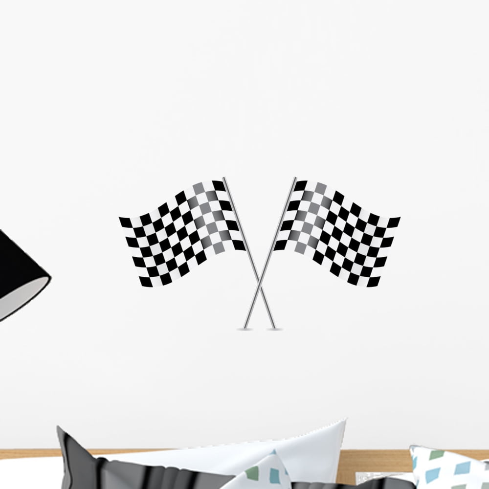 Checkered Flags Racing Flags Wall Decal Sticker by Wallmonkeys Vinyl ...