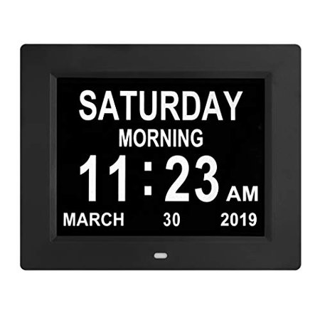 [Newest Version] Digital Calendar Day Clock with 8 Alarm Options, Extra ...