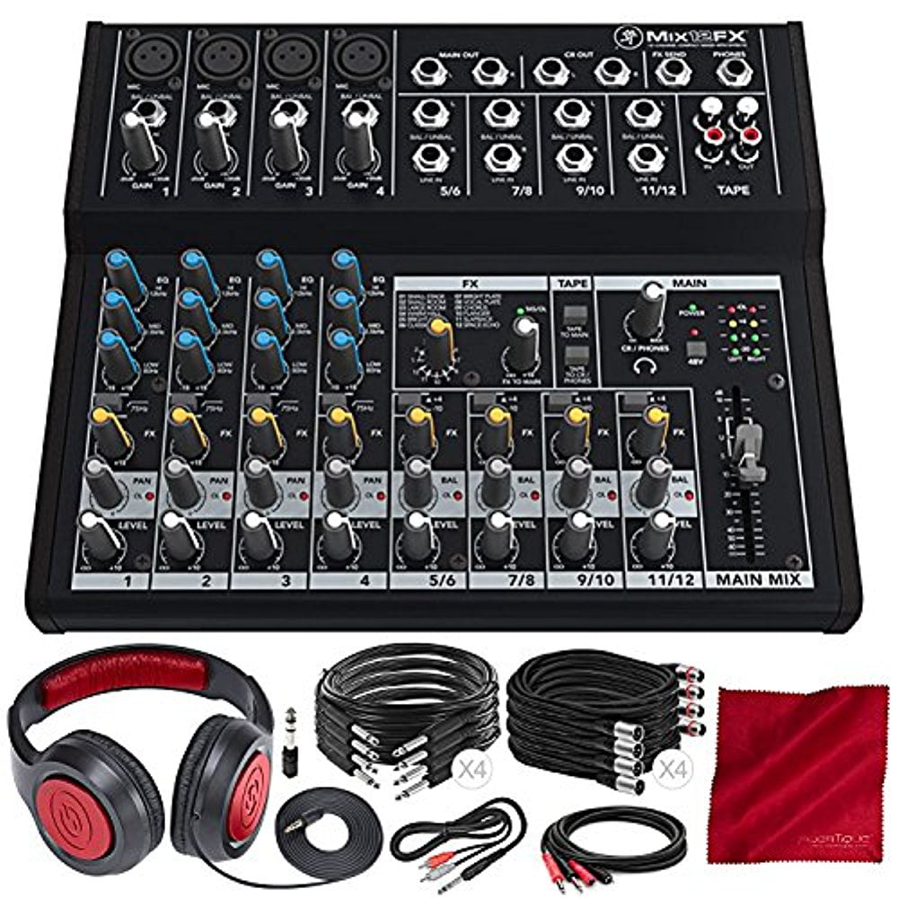 Mackie Mix Series Mix12 12-Channel Compact Mixer and Deluxe Bundle with ...
