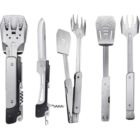 Lichamp BBQ Multi 6-in-1 Portable Detachable Folding Grill Tool Set ...