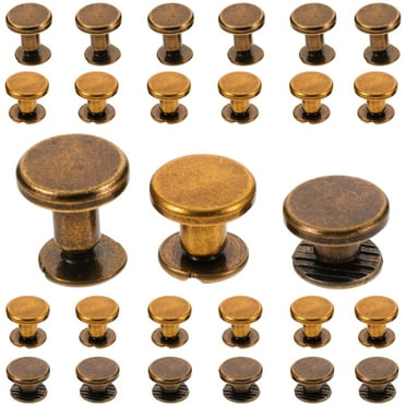 5x Pure Brass Rivet Screws, DIY Flat Belt Screw Leather Craft Chicago ...