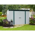 Euro-Lite 10 x 4 ft. Steel Storage Shed Pent Roof Green/Eggshell ...