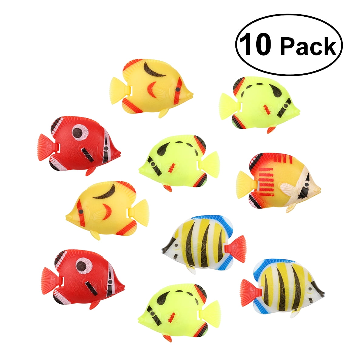 HOMEMAXS 10pcs Lifelike Plastic Artificial Moving Floating Fishes ...