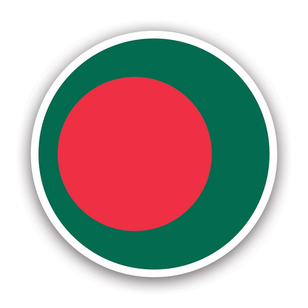 Round Bangladeshi Flag Sticker Decal - Self Adhesive Vinyl ...