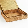 Rectangular Rattan Storage Baskets with Lids, Set of 2, Ideal for ...