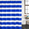 Blue Striped Bathroom Shower Curtains with 12 Hooks Polyester ...