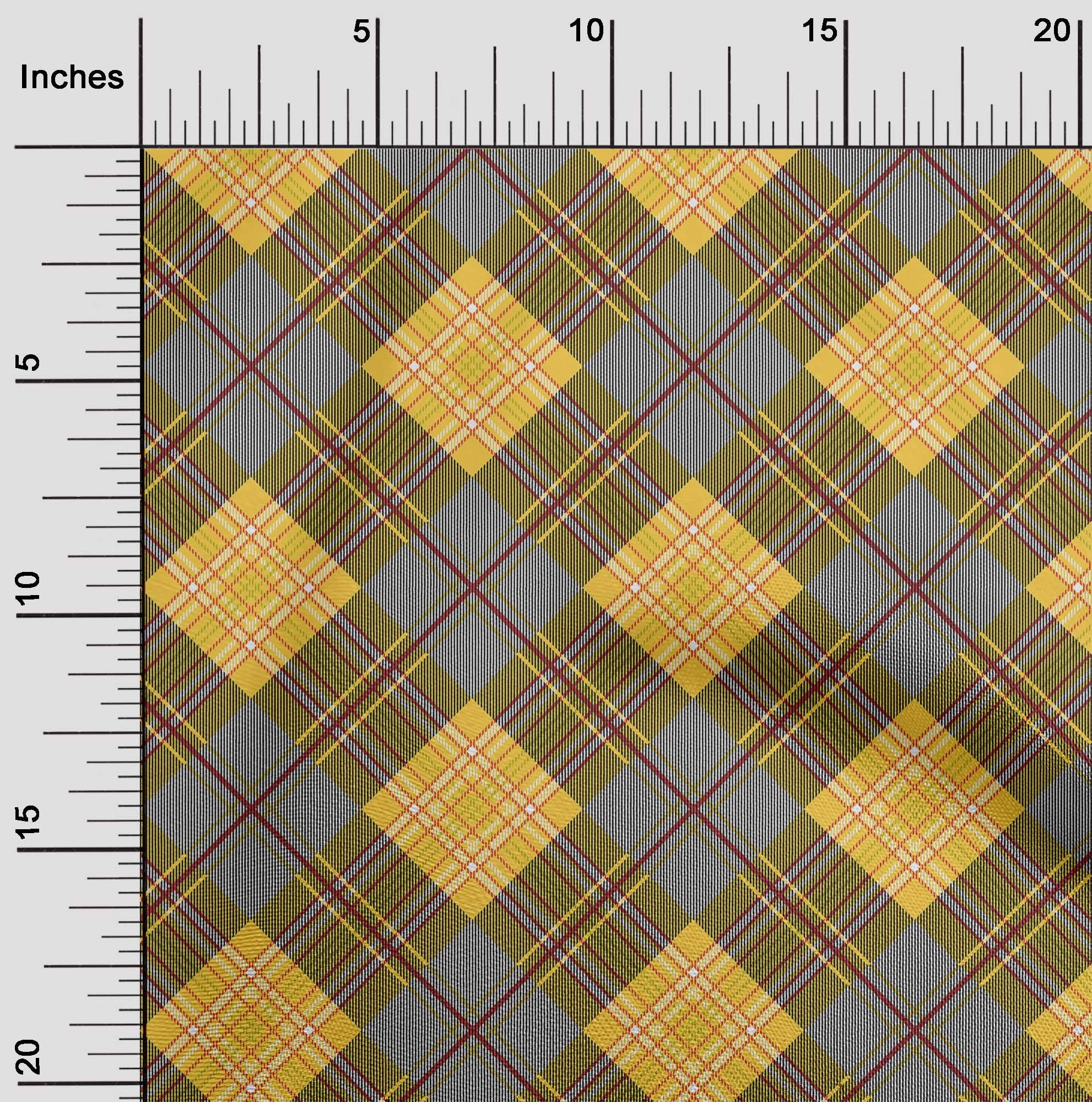 oneOone Silk Tabby Fabric Tartan Check Printed Fabric 1 Yard 42 Inch ...