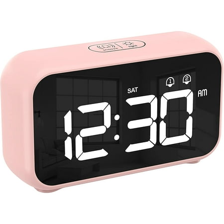 Digital Clock with Nap Timer, Snooze, Battery Powered and USB Charging ...