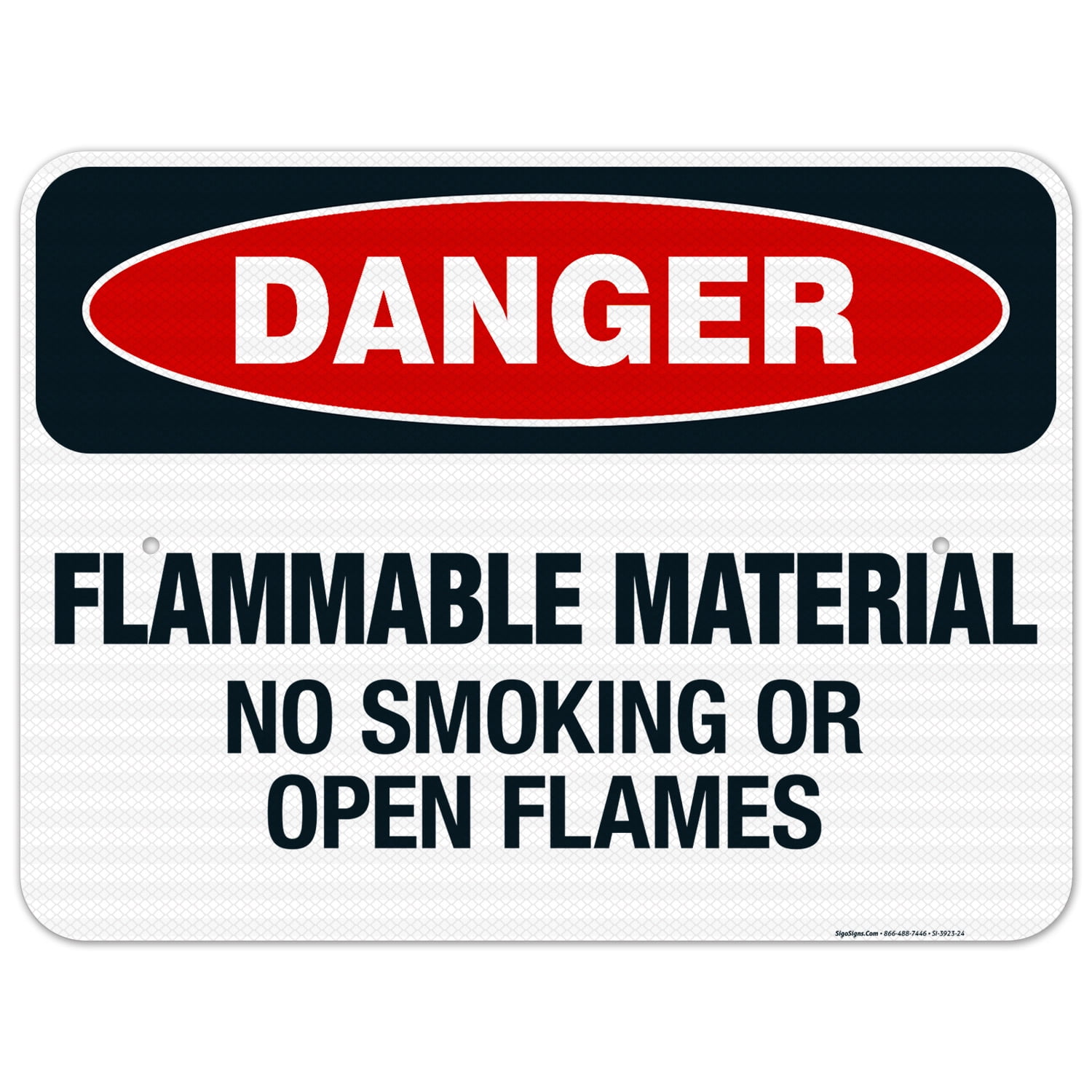Flammable Material No Smoking Or Open Flames Sign, OSHA Danger Sign ...
