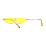 80s Funky Triangle Narrow Shield Retro Sunglasses Gold Yellow - Walmart.com
