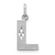 14K White Gold Solid Satin Sparkle-Cut Initial L Charm - .8 Grams ...