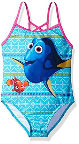 Finding Dory Nemo Girls Swimwear Swimsuit (Little Kid) (6X, Blue/Pink ...