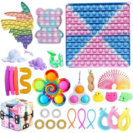HTCM Big Fidget Toys Pack, Sensory Fidget Set Pop Bubble Stress Relief Toys with Marble Mesh Pop ...