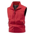 Fewfanhot Men's Sleeveless Outdoor Vest, Casual Full Zip Stand Collar ...