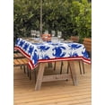 Blue Crabs Rectangle Outdoor Tablecloth with Umbrella Hole Abstract ...