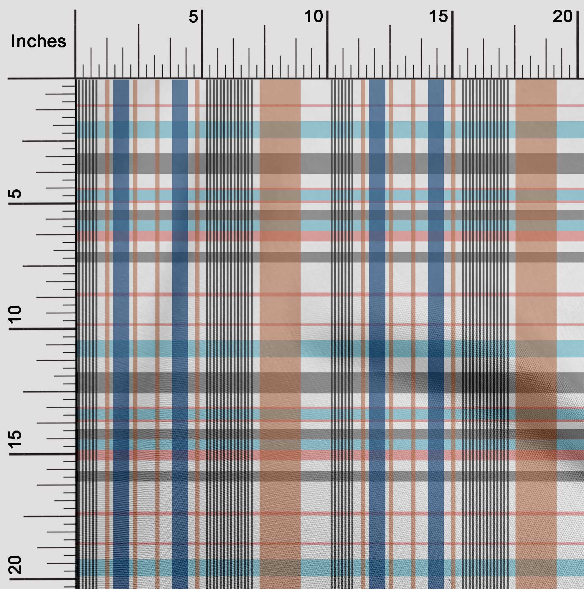 oneOone Silk Tabby Fabric Madras Check Print Fabric By Yard 42 Inch ...