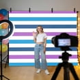 Blue Purple White Striped Photography Backdrop 12x8FT, Modern ...