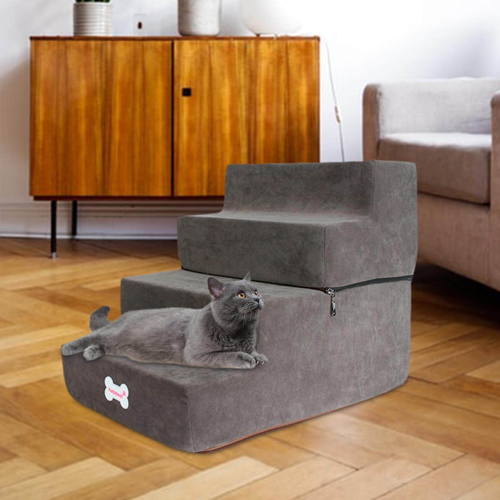 Portable Dog Steps Stair Dog Ramp Ladder Slip Washable Cover Climbing ...