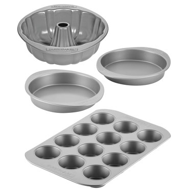 Farberware 10-Piece Nonstick Bakeware Set with Cooling Rack, Grey ...