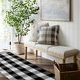 PK.ZTopia Buffalo Plaid Area Layering Check Rug, 24 x 71 Inches, Black ...