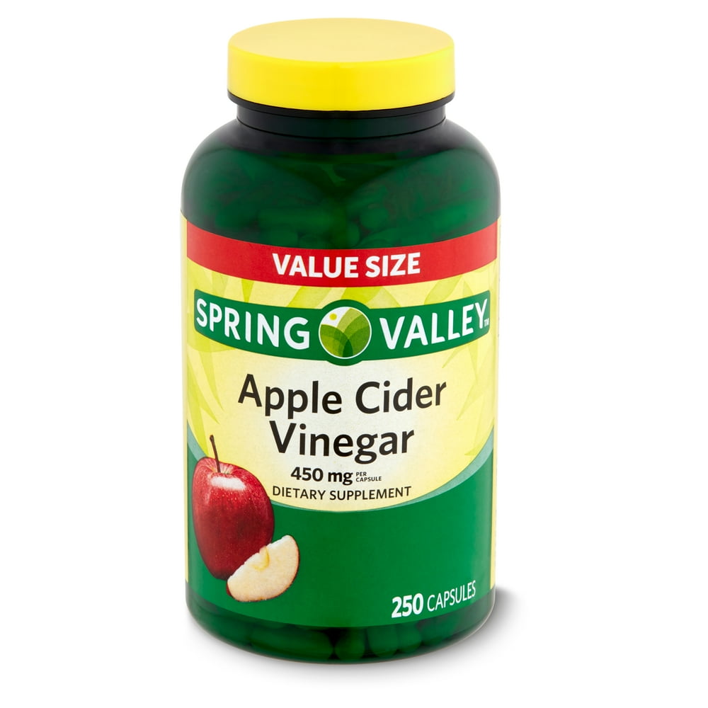 Spring Valley Apple Cider Vinegar Dietary Supplement Value Size 450 Mg