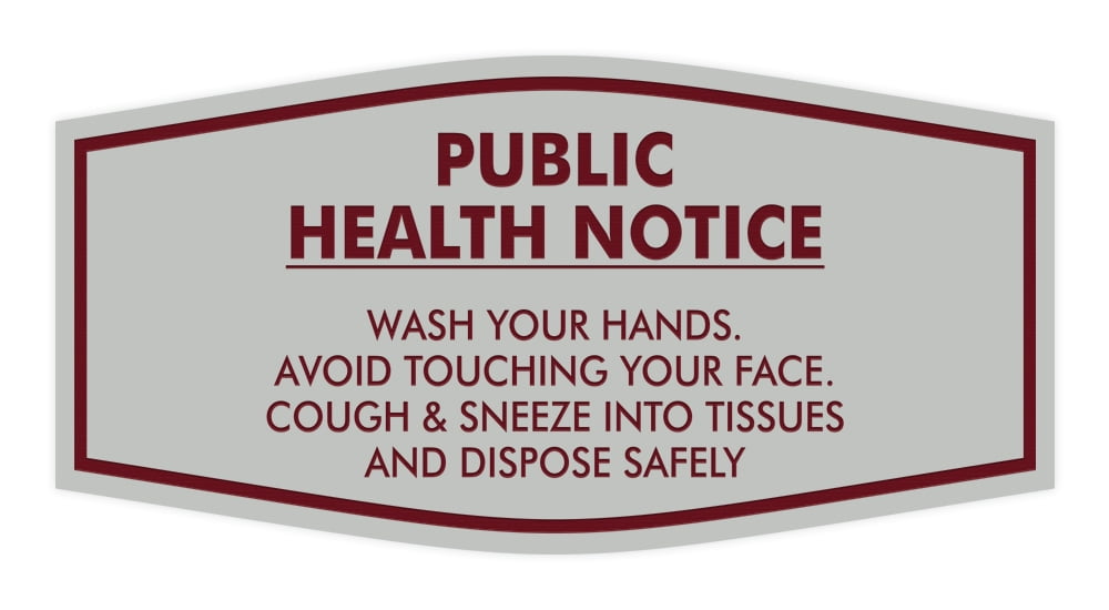 Fancy Public Health Notice Please Wash Your Hands Sign (Light Grey ...