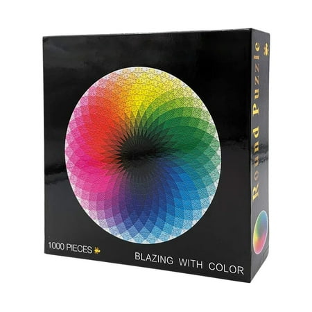 1000 Piece Puzzles for Adults Teen Gradient Color Rainbow Large Round ...