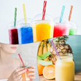 96 Pcs Plastic Reusable Straws 6 Inches Short Assorted Color Plastic ...