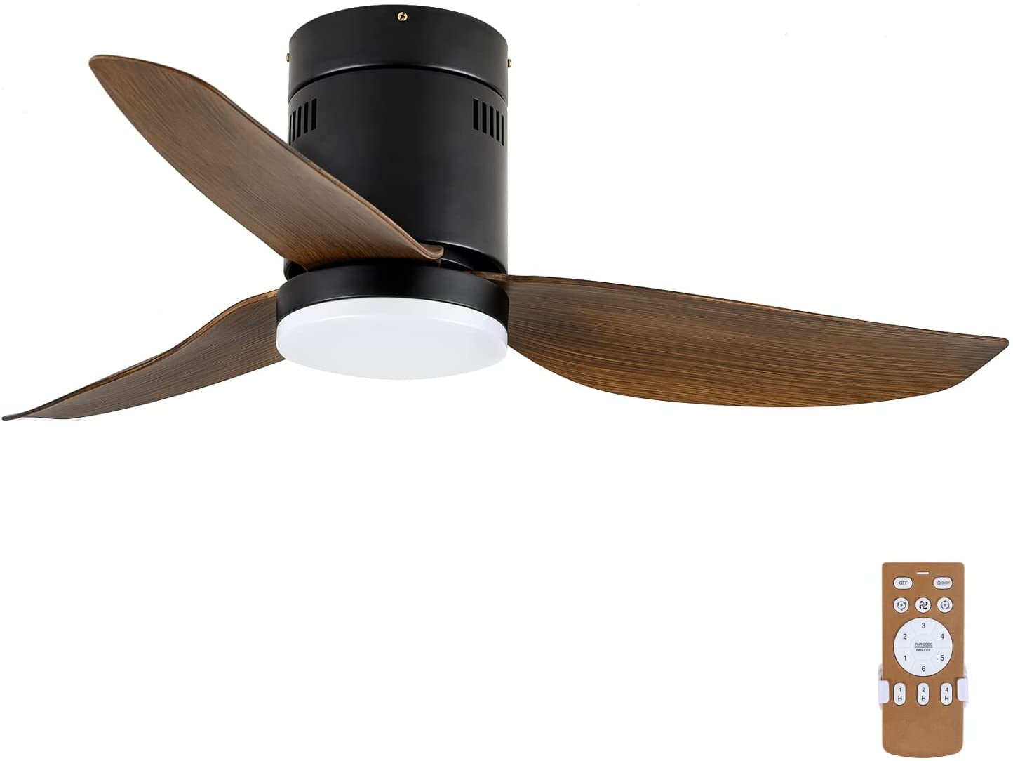 Simple Deluxe 40-inch Ceiling Fan with LED Light and Remote Control, 6 ...
