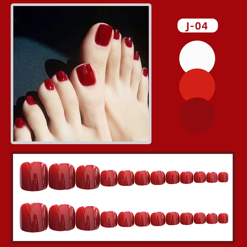 Glossy Fake Toenail Diy Reusable Eco-Friendly Nail Natural To Wear For ...