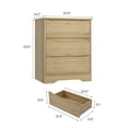 3-Drawer Modern Wooden Dresser Tall Storage Chest with Wide Top for ...