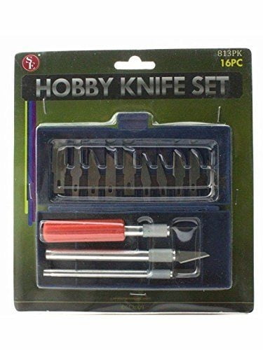 Hobby Precision Knife Set with Case Easy-Grip Handles 16 Pieces ...