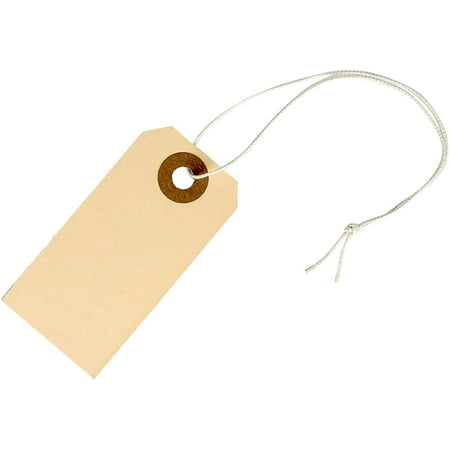Manila Tags with Elastic String Attached #1, 2 3/4” x 1 3/8”, Box of ...
