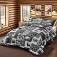 3Pcs Full Queen Grey Rustic Reversible Quilt Bedding Set - Walmart.com