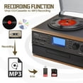 10-in-1 Vintage Bluetooth Stereo Record Player with Remote Control, In ...