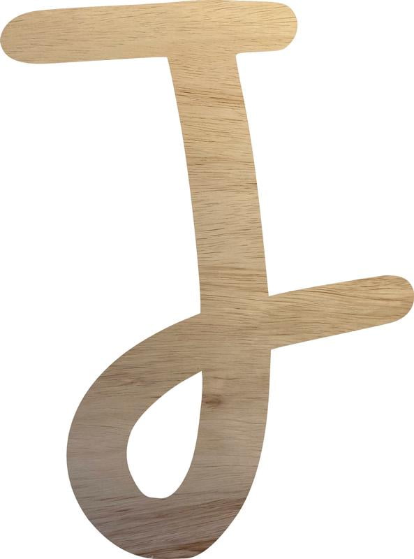 Wooden Letter J Craft Project, 15'' Tall Small Unfinished Wood Alphabet ...